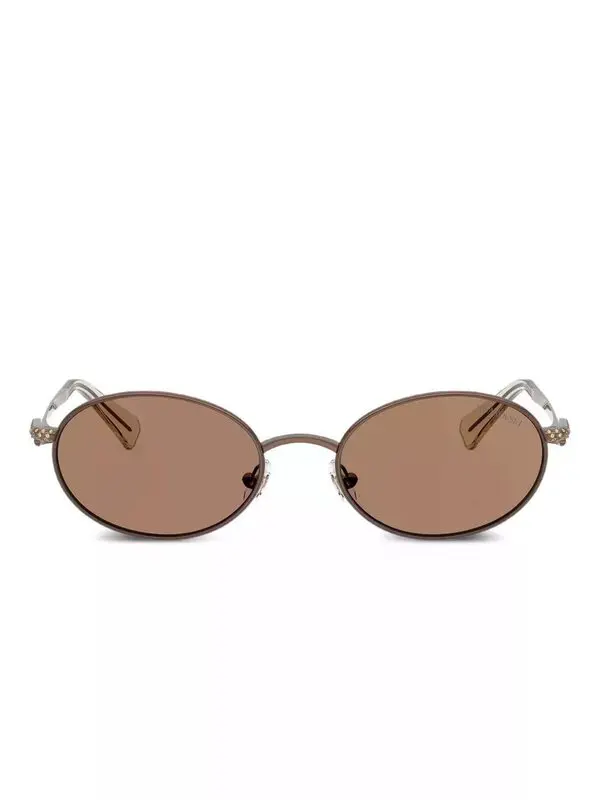 SWAROVSKI Oval-frame Sunglasses - Brown