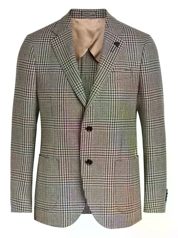 LARDINI Houndstooth Buttoned Blazer