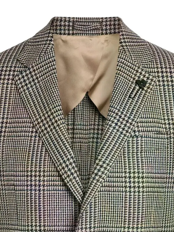 LARDINI Houndstooth Buttoned Blazer