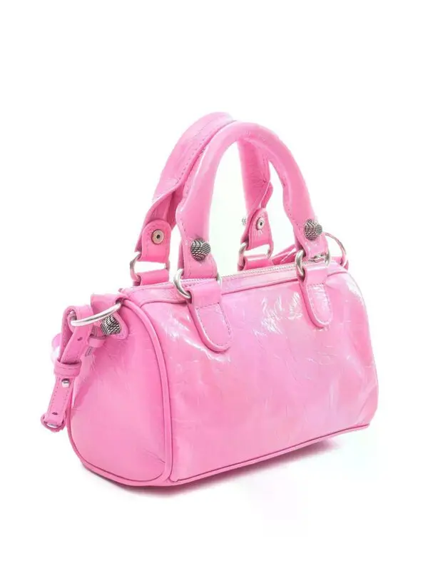Balenciaga 2010-2025 Nano Lambskin Motocross Le Cagole Crossbody Bag - Pink