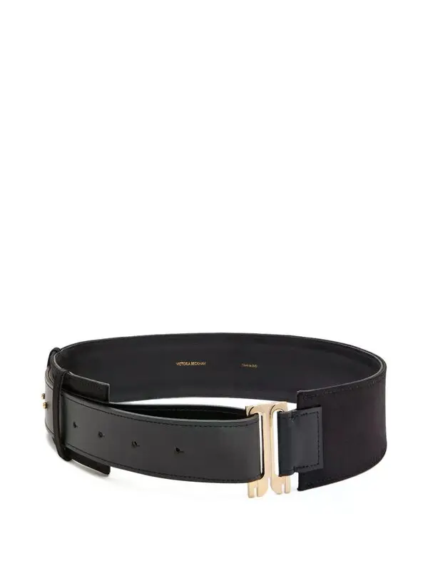 Victoria Beckham Logo-buckle Leather Belt - Black