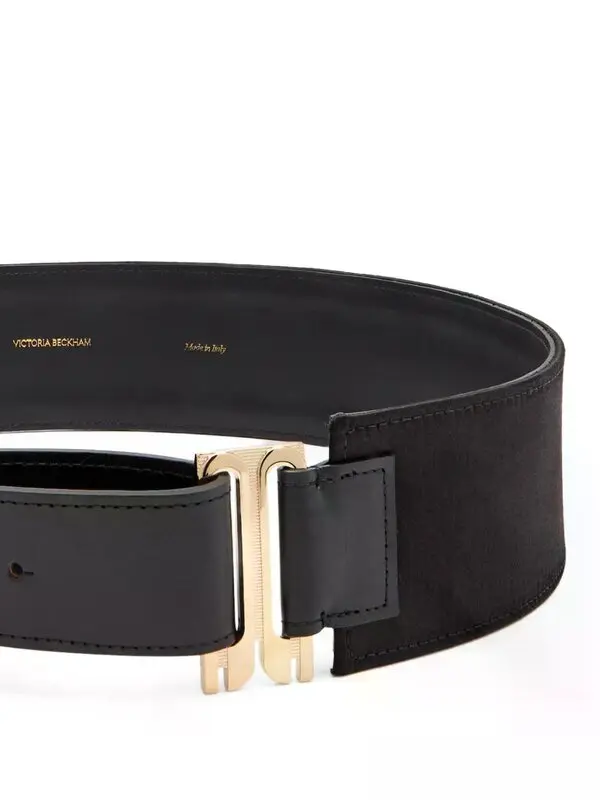Victoria Beckham Logo-buckle Leather Belt - Black