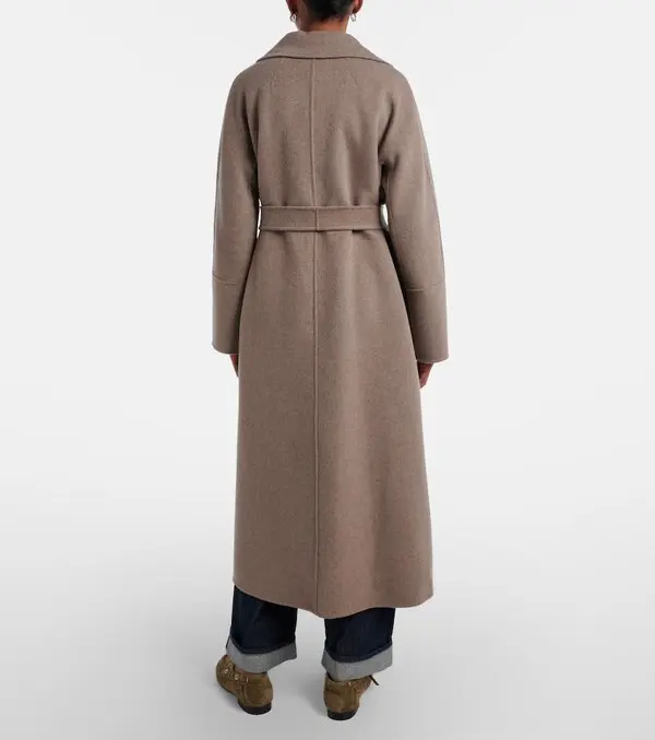 Max Mara Elisa Virgin Wool Wrap Coat - Beige