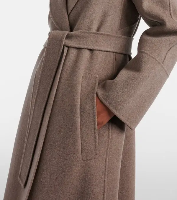 Max Mara Elisa Virgin Wool Wrap Coat - Beige