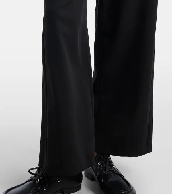Max Mara Argenta Virgin Wool Crêpe Wide-leg Pants - Black