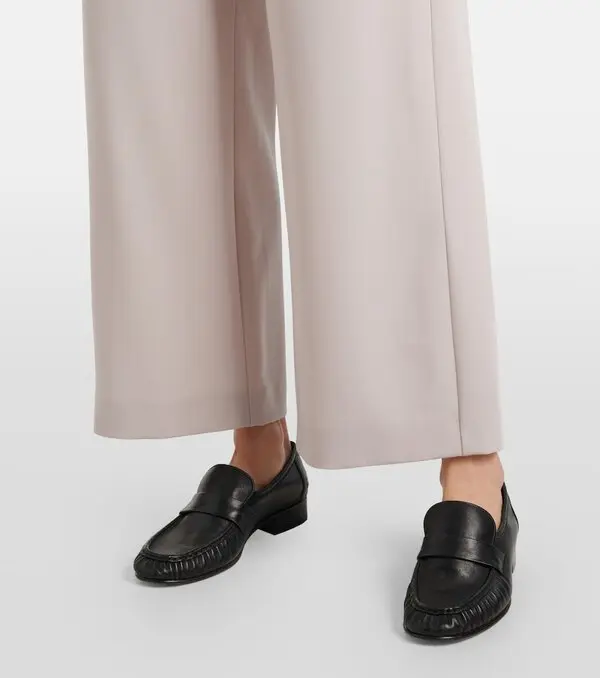 Max Mara Argenta Virgin Wool Crepe Wide-leg Pants - White