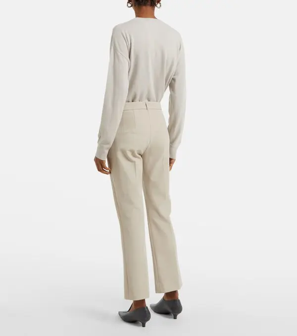 Max Mara Cropped Straight Leg Pants - Beige