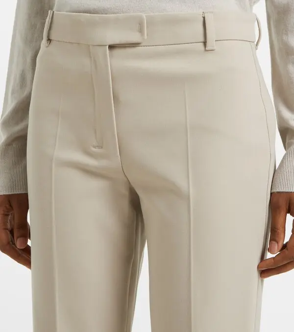 Max Mara Cropped Straight Leg Pants - Beige