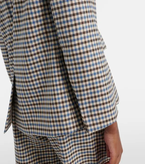 Max Mara Nadia Checked Wool And Cotton Blazer
