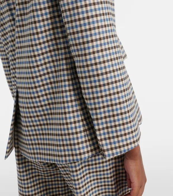 Max Mara Nadia Checked Wool And Cotton Blazer