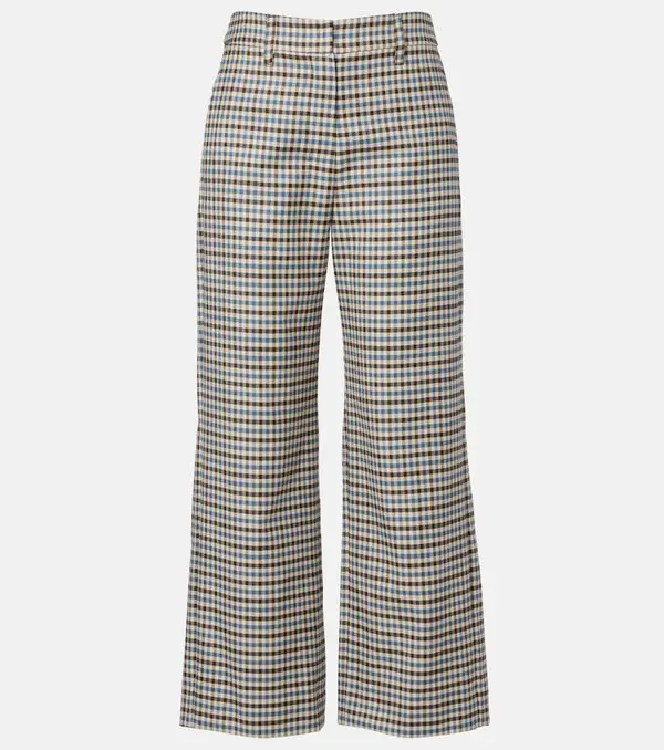 Max Mara Michelle Wool And Cotton Wide-leg Pants