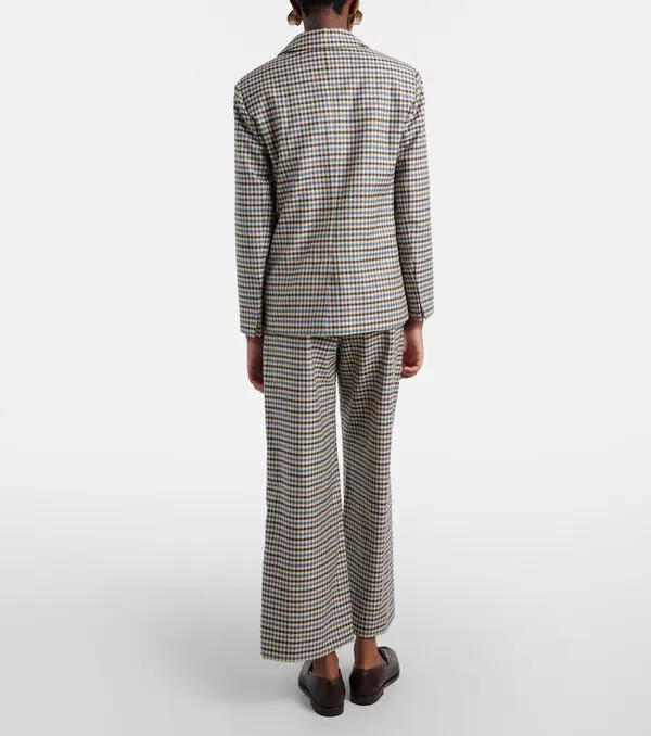 Max Mara Michelle Wool And Cotton Wide-leg Pants