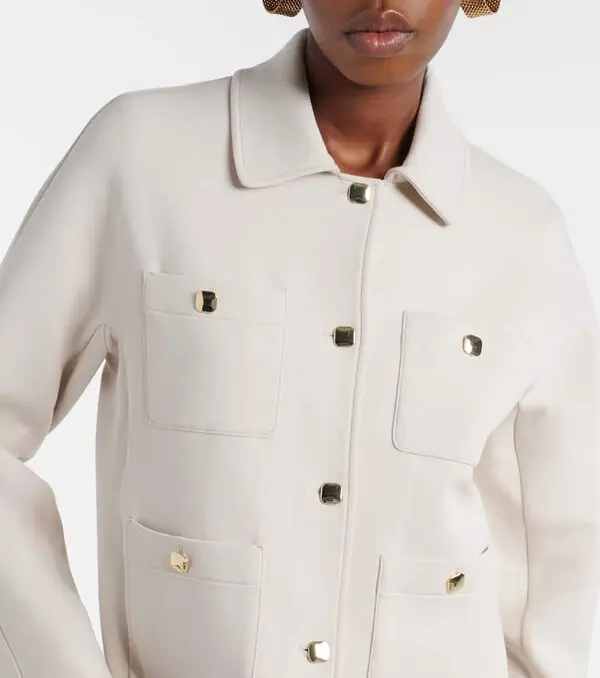 Max Mara Armonioso Cotton-blend Jersey Jacket - White