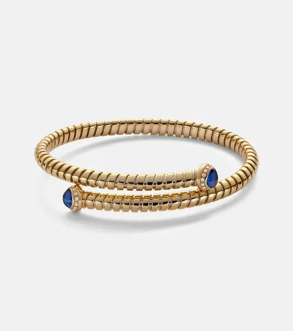 Marina B 18kt Yellow Bangle With Sapphires And Diamonds - Gold