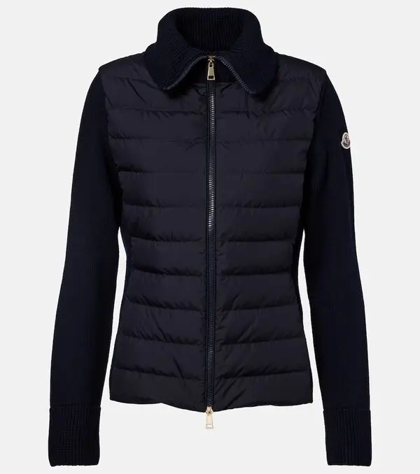 Moncler Paneled Quilted Down Jacket - Blue