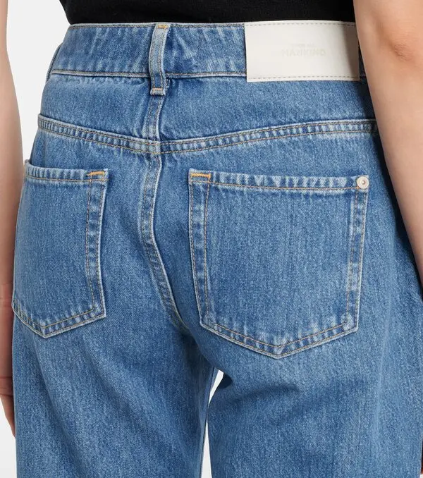 7 For All Mankind Calie Embellished Cropped Straight Jeans - Blue