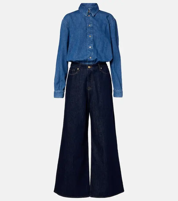 7 For All Mankind Denim Jumpsuit - Blue