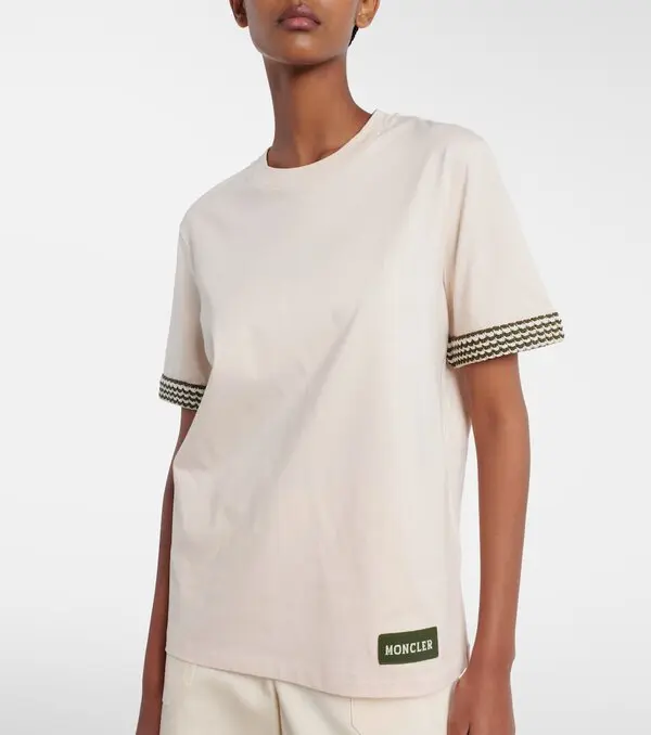 Moncler Cotton Jersey T-shirt - Beige