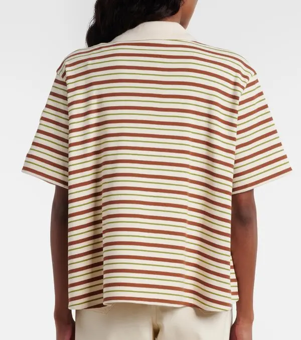 Moncler Striped Cotton Jersey Polo Shirt
