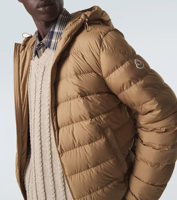 Moncler Cropped Down Jacket - Brown