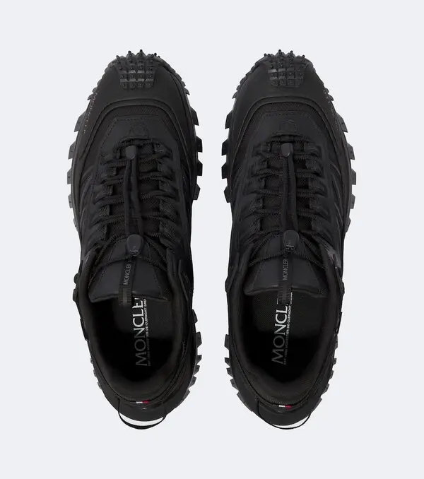 Moncler Trailgrip Gtx Leather-trimmed Sneakers - Black