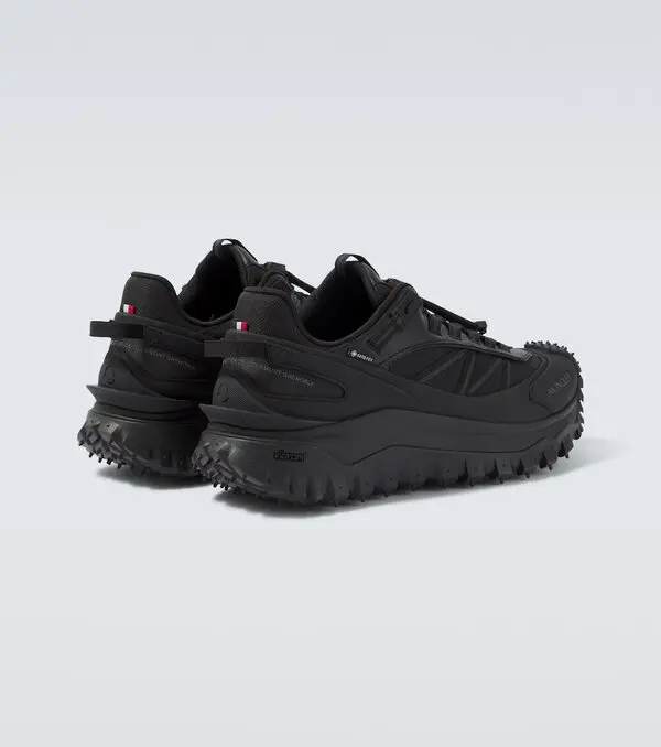 Moncler Trailgrip Gtx Leather-trimmed Sneakers - Black