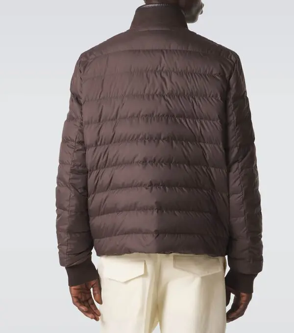 Moncler Reversible Shearling Down Jacket - Brown