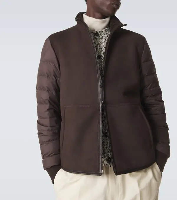 Moncler Reversible Shearling Down Jacket - Brown