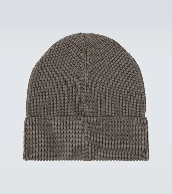 Moncler Archivio Ribbed-knit Cotton Beanie - Grey