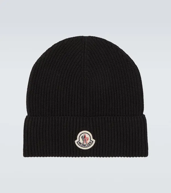 Moncler Archivio Ribbed-knit Cotton Beanie - Black