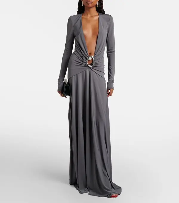 Christopher Esber Orica Embellished Jersey Maxi Dress - Blue