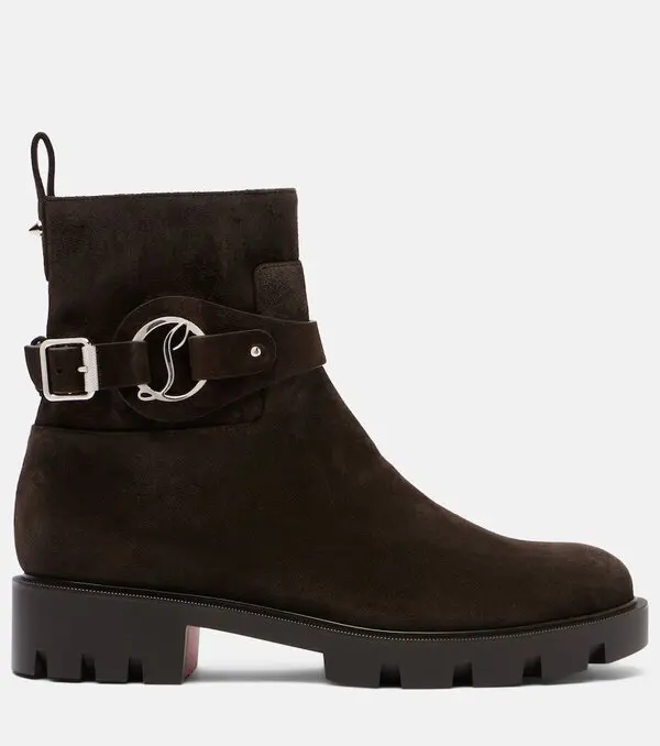 CHRISTIAN LOUBOUTIN Dianouchette Suede Ankle Boots