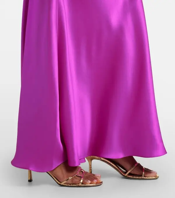 Roberto Cavalli Lace-trimmed Silk Slip Dress