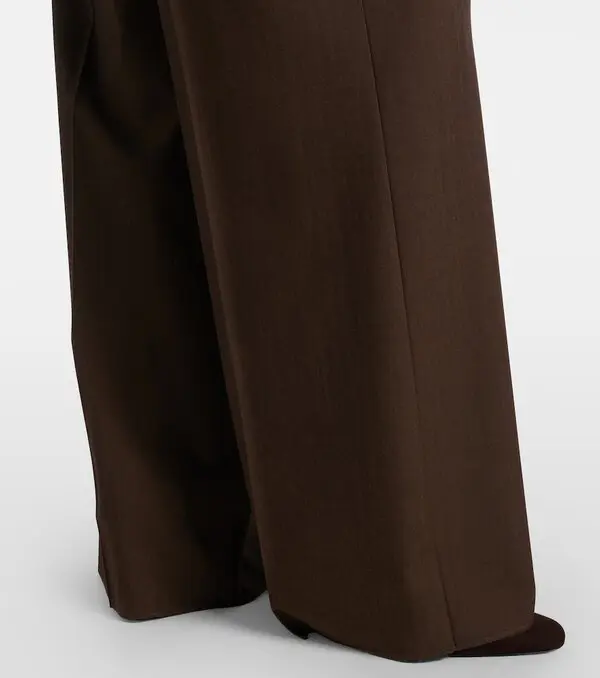 Max Mara Quorum Virgin Wool Wide-leg Pants - Brown