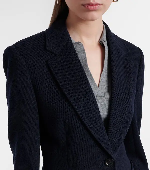 Max Mara Virgin Wool Jersey Blazer - Blue