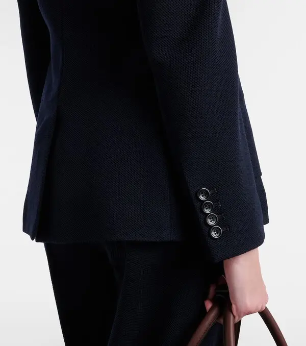 Max Mara Virgin Wool Jersey Blazer - Blue