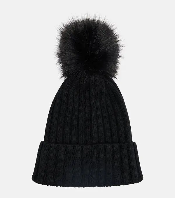 Moncler Ribbed-knit Virgin Wool Beanie - Black