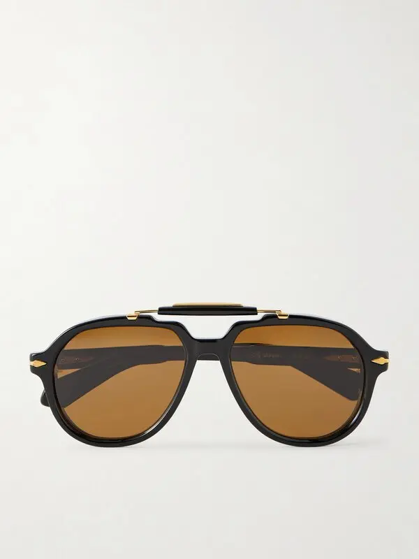 JACQUES MARIE MAGE Ayrton Senna Aviator Sunglasses - Black