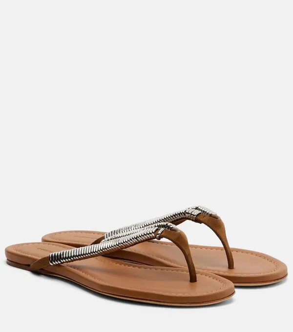 Christopher Esber Frida Embellished Thong Sandals - Beige