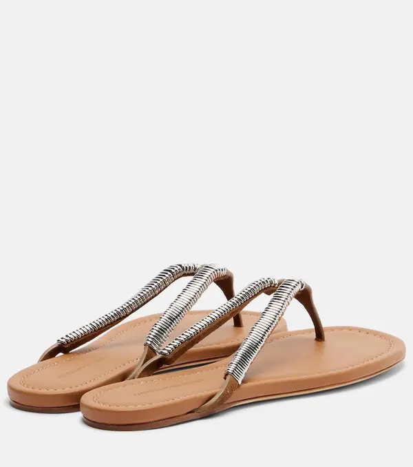 Christopher Esber Frida Embellished Thong Sandals - Beige