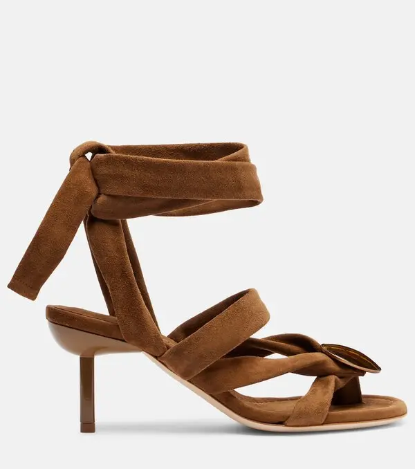 Christopher Esber Doma Embellished Suede Sandals - Beige