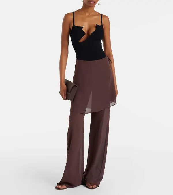 Christopher Esber Sheer Wide-leg Silk Pants