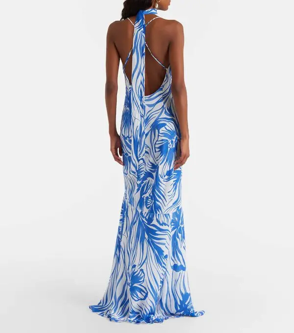 ALEXANDRA MIRO Isla Scarf-detail Printed Gown