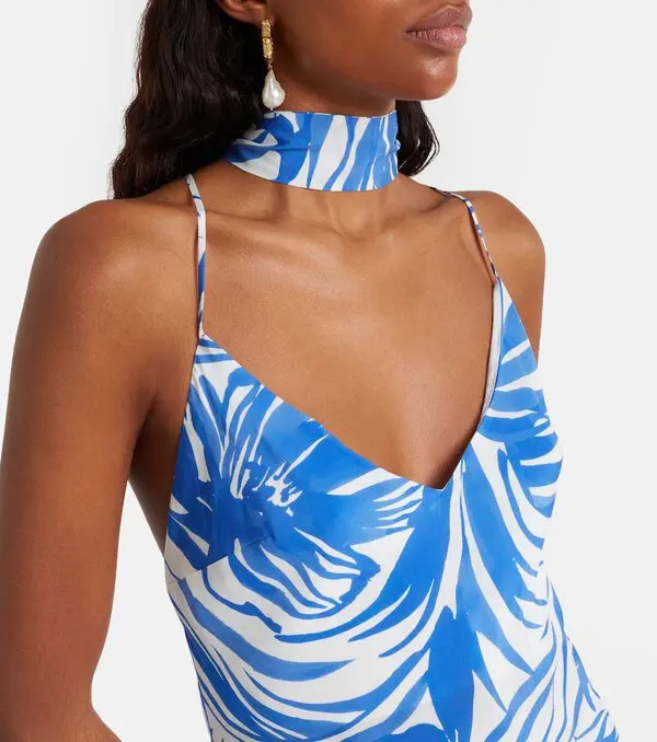 ALEXANDRA MIRO Isla Scarf-detail Printed Gown