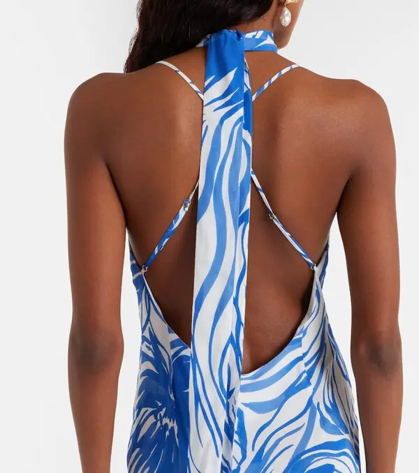 ALEXANDRA MIRO Isla Scarf-detail Printed Gown