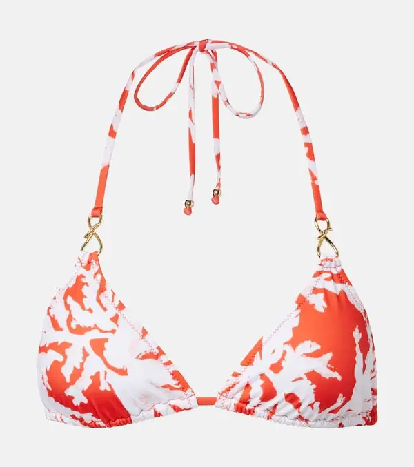 ALEXANDRA MIRO Leoni Printed Bikini Top - Orange