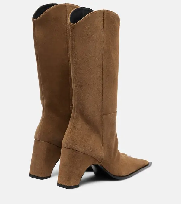 Coperni Cowboy Knee-high Suede Boots - Brown