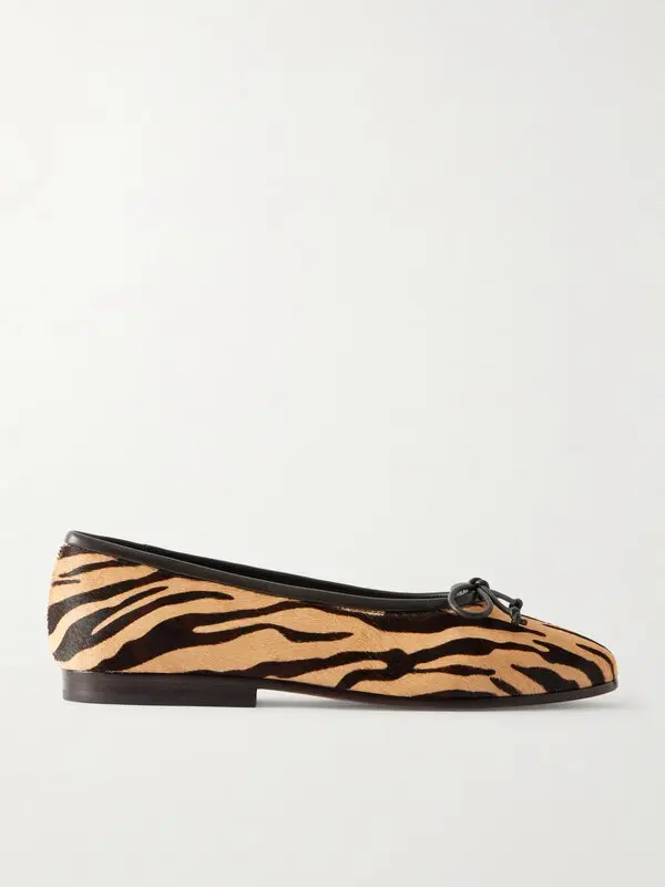 LOEFFLER RANDALL Noelle Zebra-print Calf Hair Ballet Flats - Animal Print