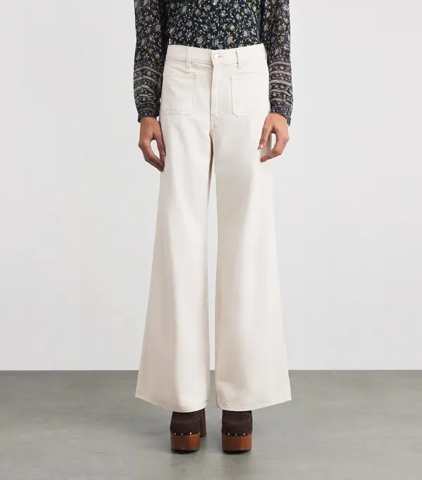 Veronica Beard Kasey Wide-leg Jeans - Beige