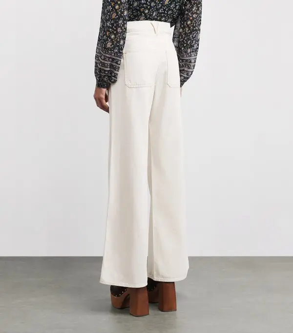 Veronica Beard Kasey Wide-leg Jeans - Beige
